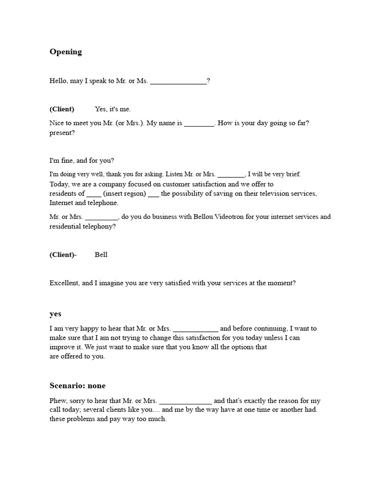 Telemarketing Script 25 | PDF | Voicemail | Android (Operating System)