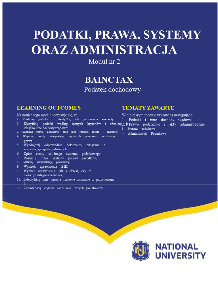 Moduł 02 - Podatki, Prawo, Systemy I Administracja | PDF