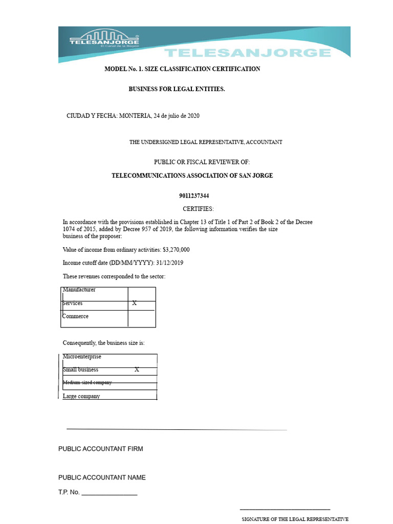 Certificate of Small Business | PDF