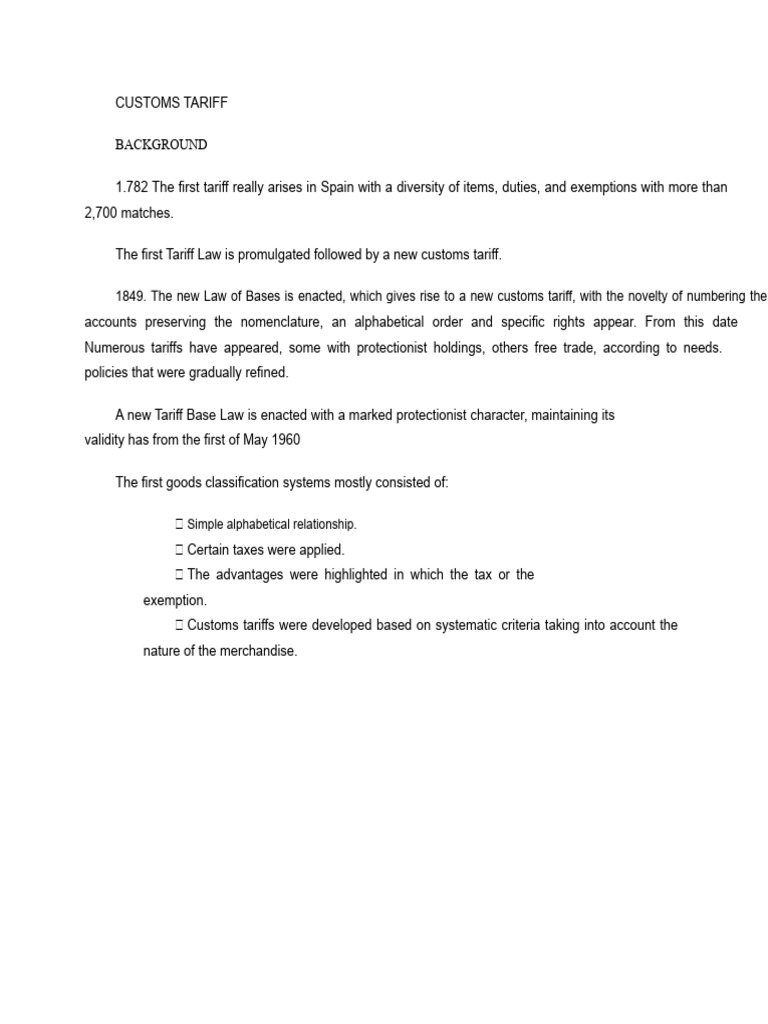 Customs Tariff | PDF | Tariff | Customs
