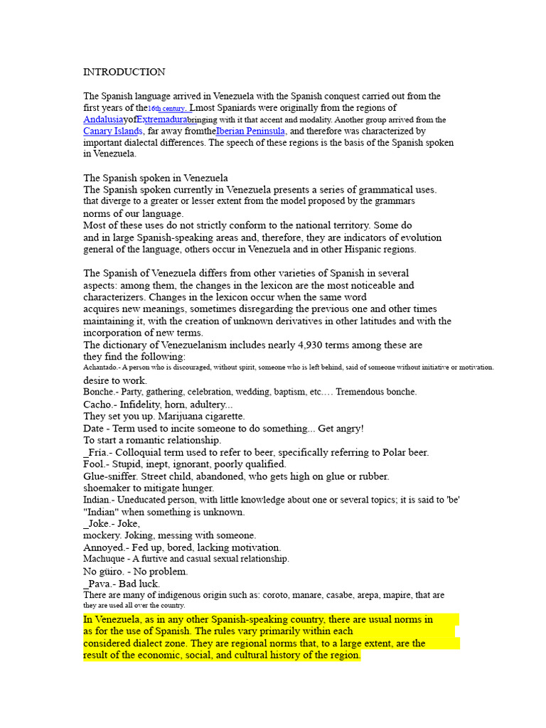 The Spanish Spoken in Venezuela | PDF | Spanish Language | Latin