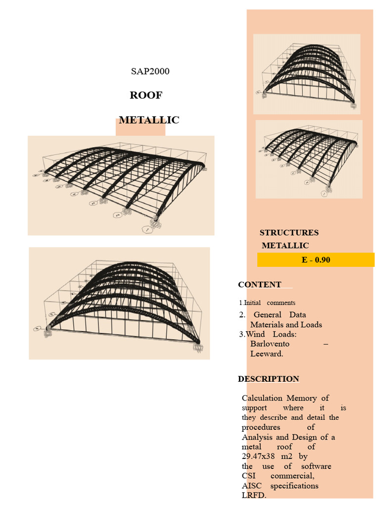Parabolic Roof Design | PDF | Welding | Construction