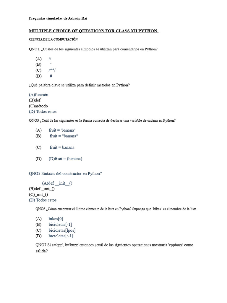 Preguntas y Respuestas Sobre Python | PDF | Python (lenguaje de programación) | SQL