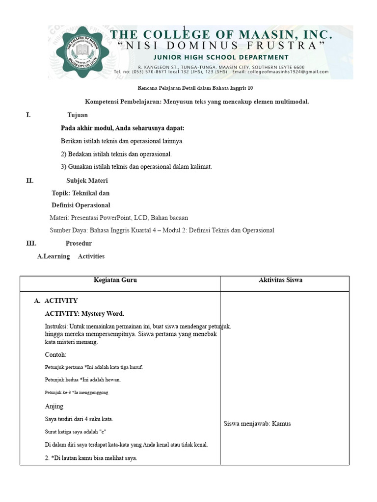 Definisi Teknis Dan Operasional LP cLYDE | PDF