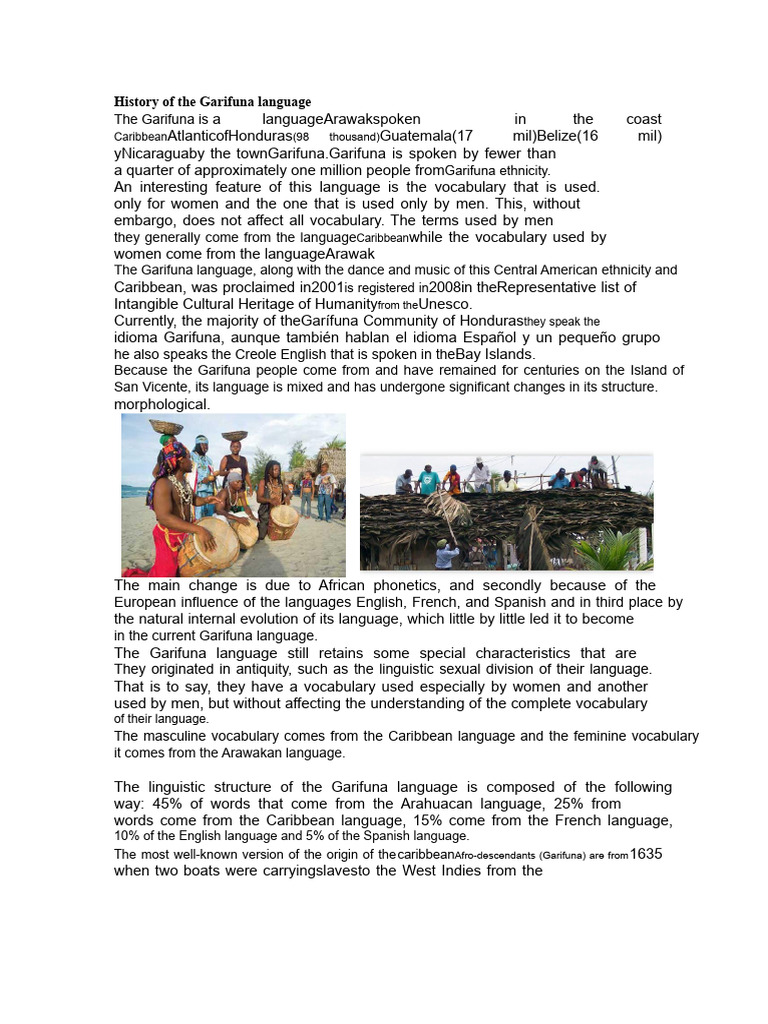 History of The Garifuna Language | PDF | Indigenous Peoples Of Central ...