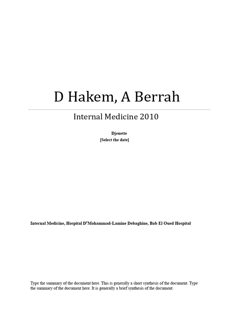 Internal Medicine Questions and Answers | PDF | Heart Failure | Blood ...