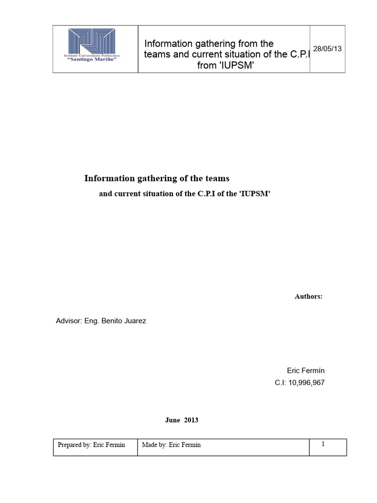 Information Gathering of The Teams | PDF | Computer Science | Computing
