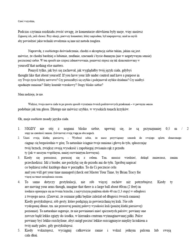Mowa Ciała Alfa Samca | PDF