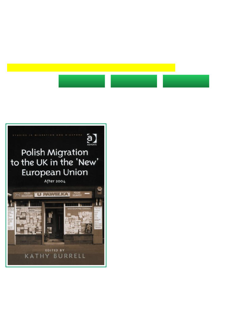 Polish Migration To The UK in The New European Union Studies in ...