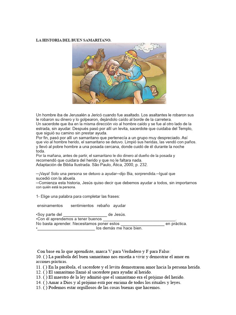 Parábola del Buen Samaritano Explicada | PDF | Contenido bíblico