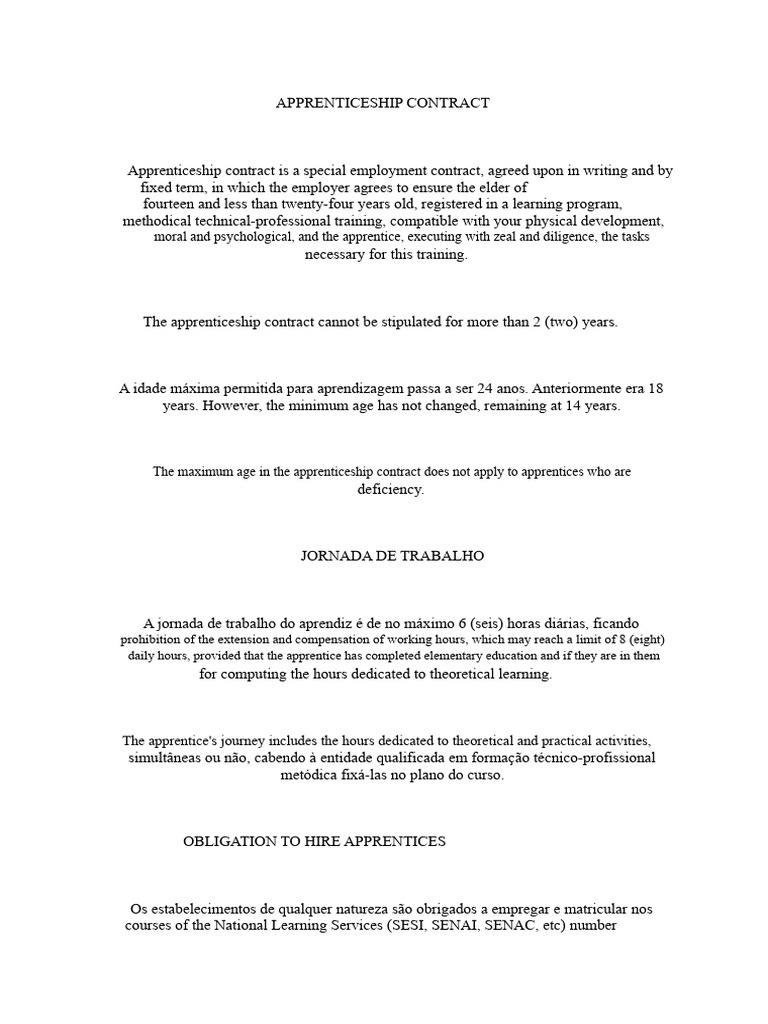 Learning Contract - Young Apprentice | PDF | Apprenticeship | Employment