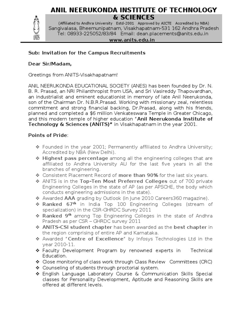 ANIL NEERUKONDA INSTITUTE OF TECHNOLOGY & SCIENCES | PDF | Electrical ...