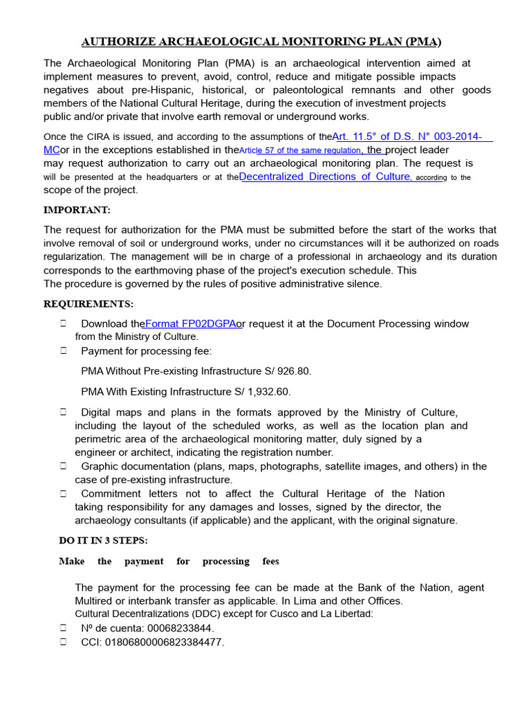 Authorize Archaeological Monitoring Plan | PDF