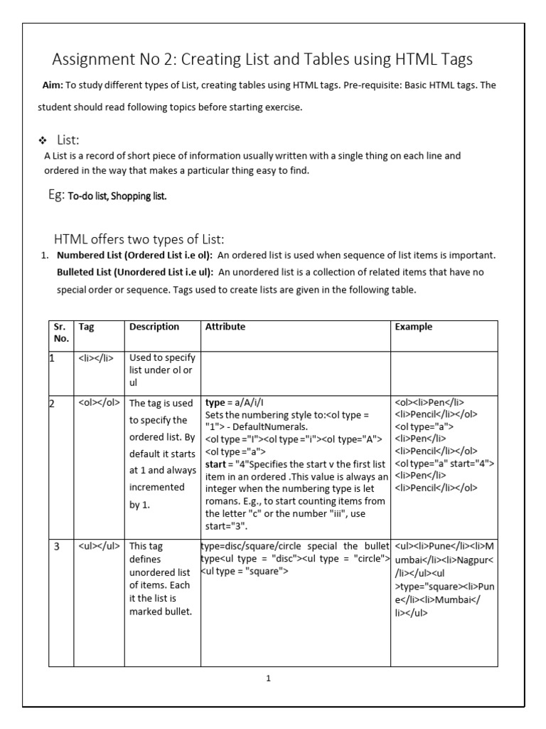 Assignment No 2 | PDF | Html Element | Html