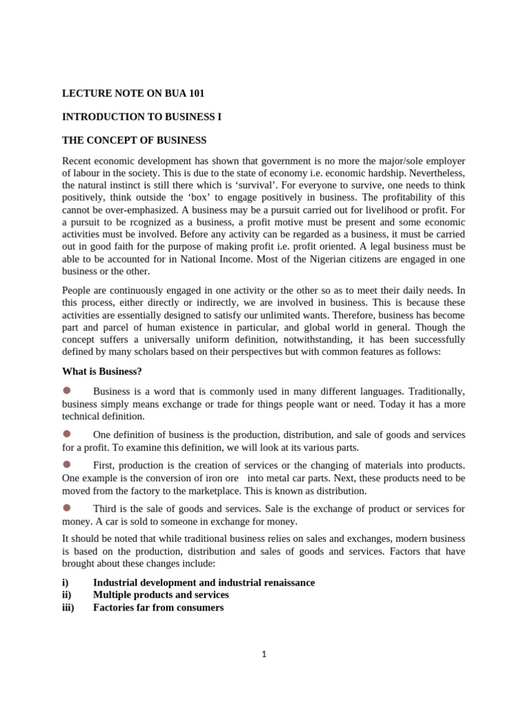 Introduction to Business Concepts | PDF | Partnership | Sole Proprietorship