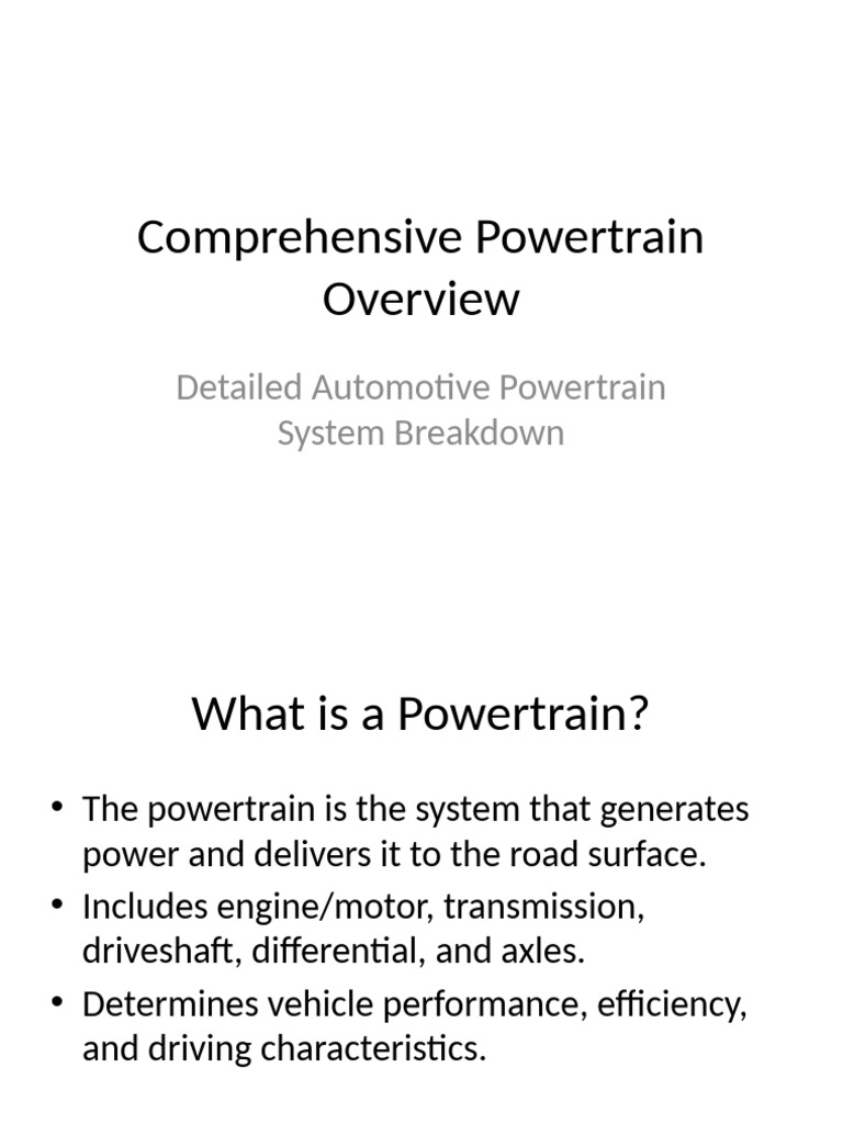 Powertrain System Breakdown Guide | PDF | Engines | Hybrid Vehicle