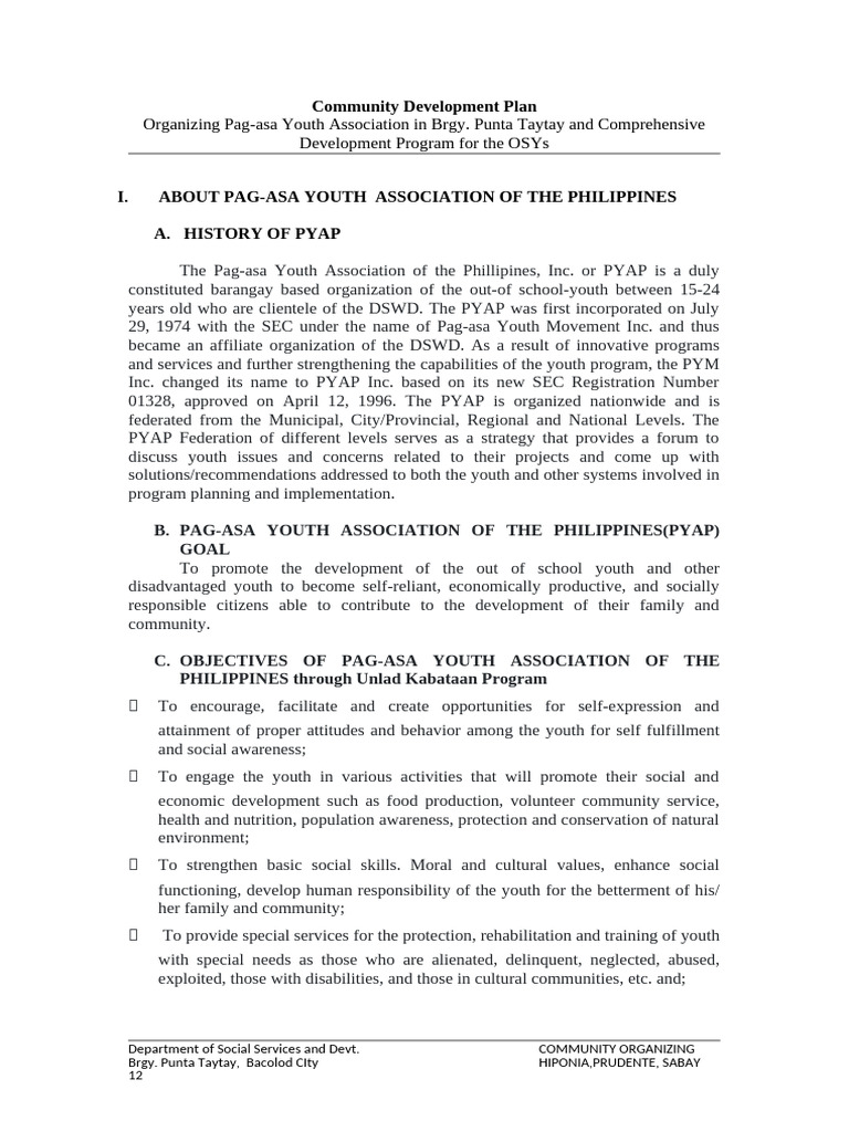 CDP and Project Implementation (Final) | PDF | Community | Child ...