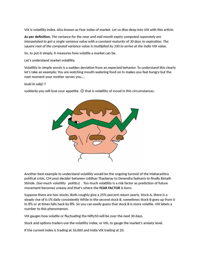 Understanding VIX: Market Volatility Explained | PDF | Vix | Volatility ...
