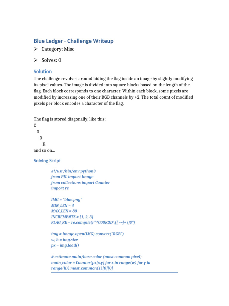 Blue Ledger Writeup | PDF | Pixel | Imaging