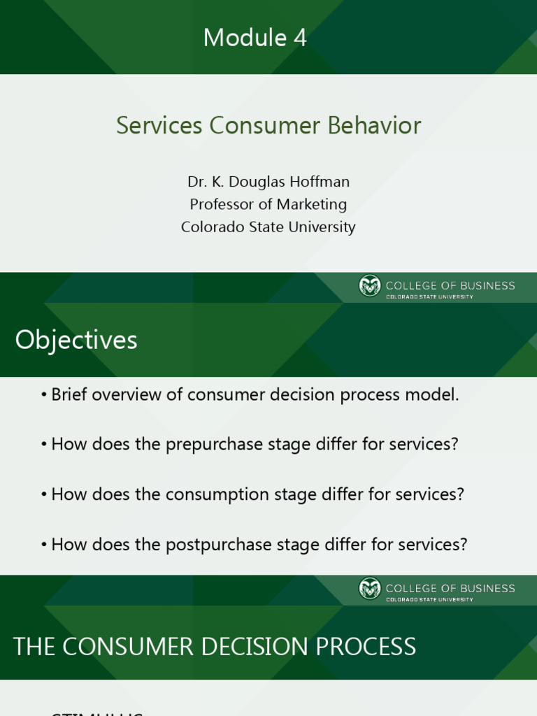 Module 4 Consumer Behavior in Services | PDF | Consumer Behaviour | Risk