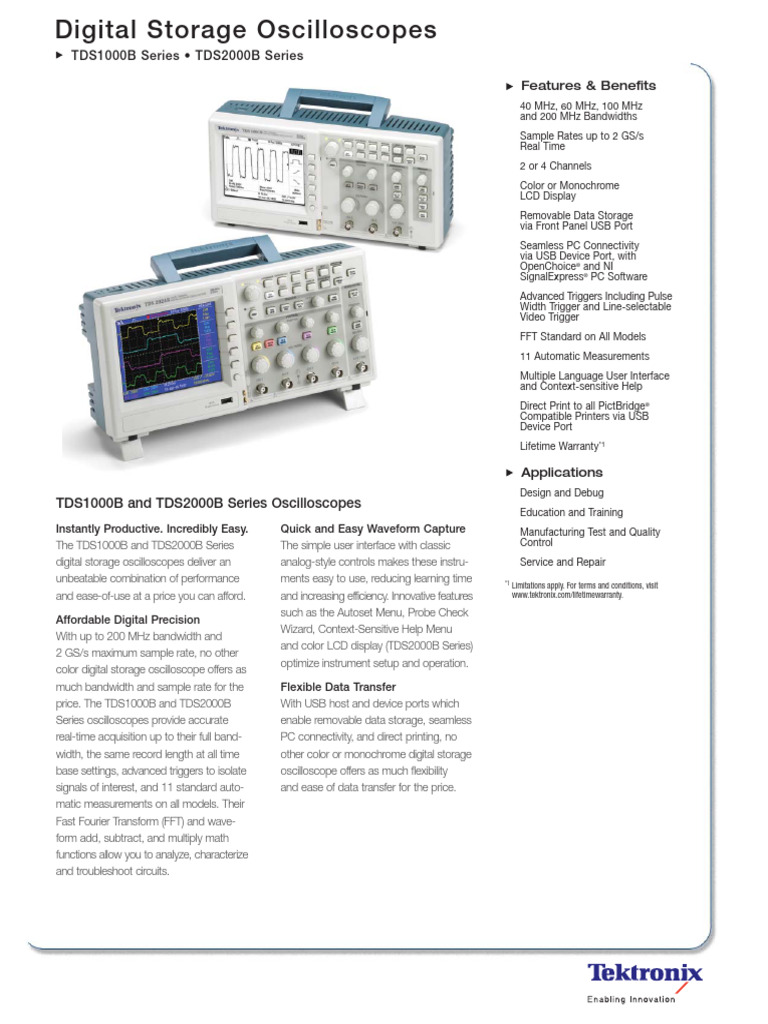 Tektronix TDS 2012B | PDF | Usb | Personal Computers
