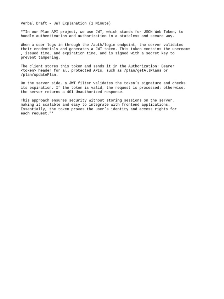 JWT Token Draft For Explain | PDF
