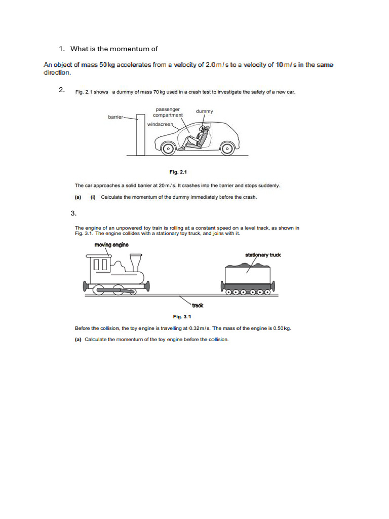 Momentum Worksheet | PDF