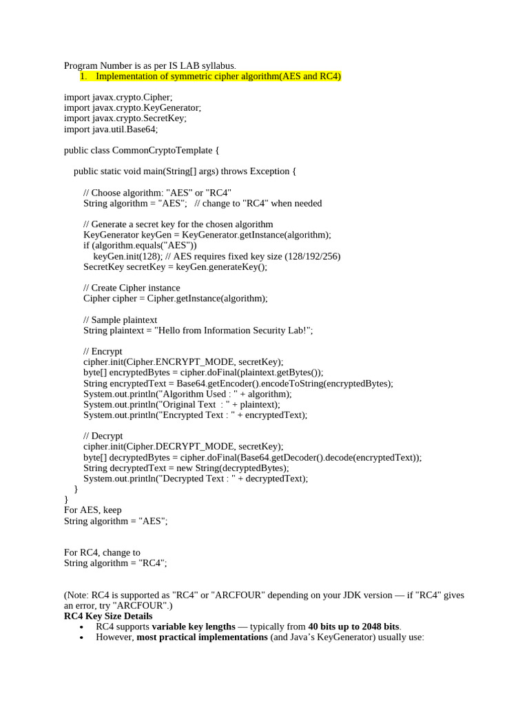 Is Lab Remaining Syllabus Programs | PDF | Encryption | String ...
