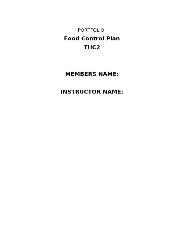 Food Control Plan and HACCP Insights | PDF