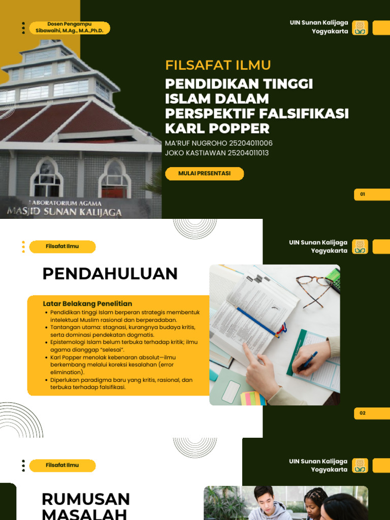 Filsafat Ilmu Pendidikan Tinggi Islam Dalam Perspektif Falsifikasi Karl ...