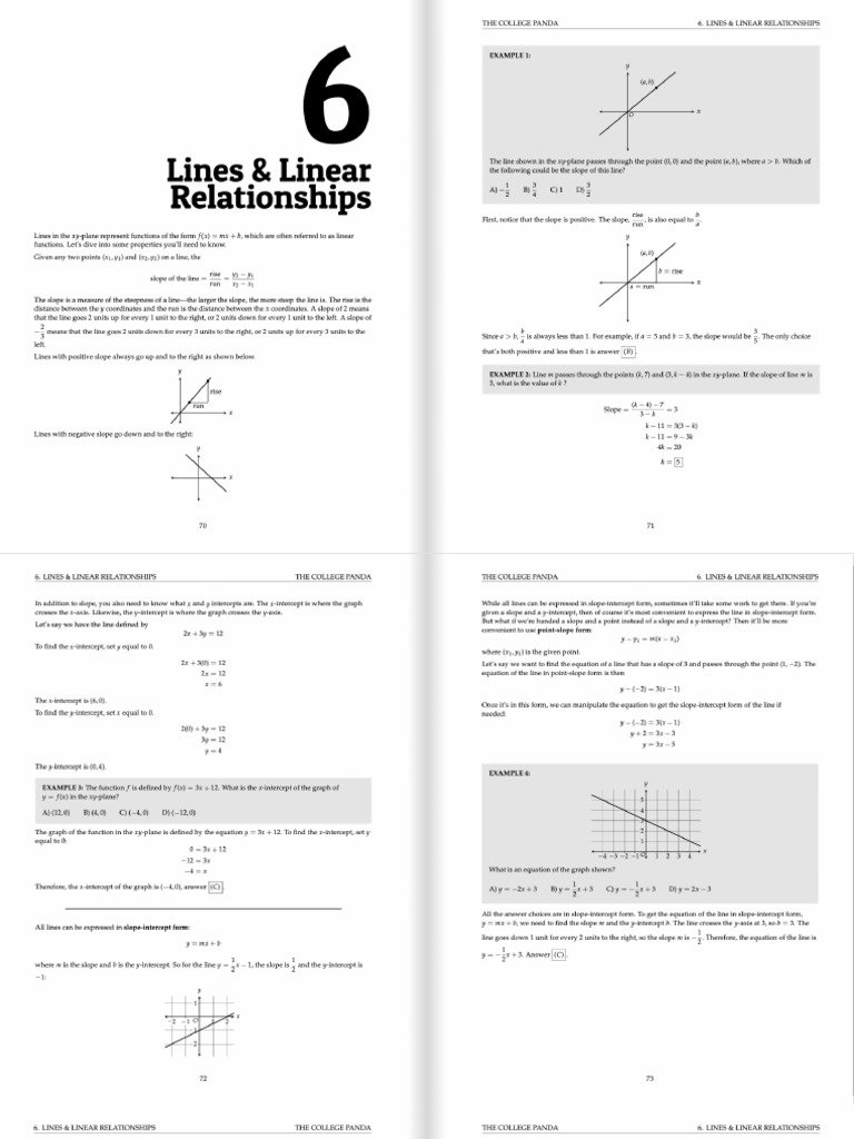 6 Lines Linear Relationship | PDF
