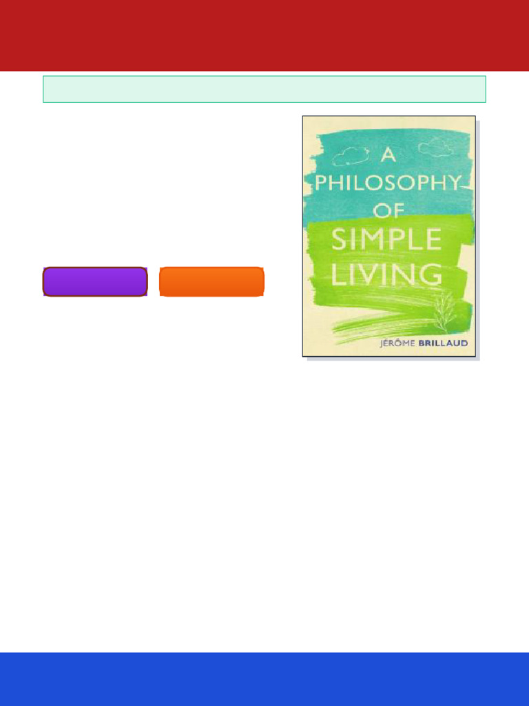 Review:: A Philosophy of Simple Living 1st Edition Jérôme Brillaud ...