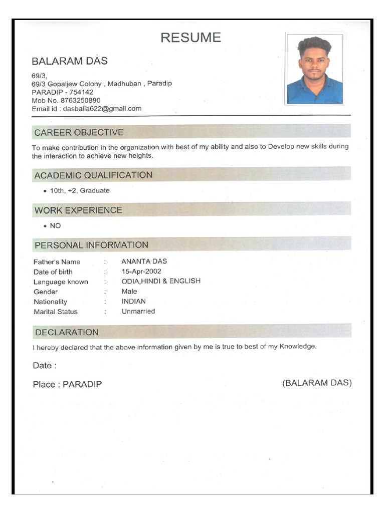 Balaram Das - Resume | PDF