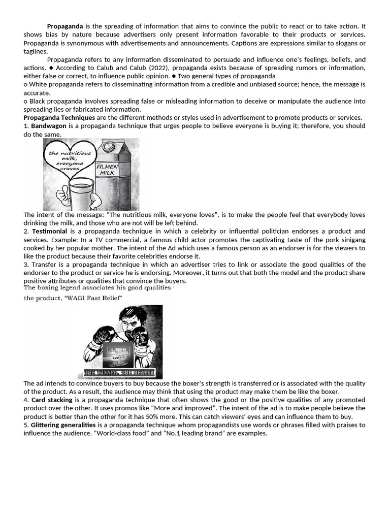 English 7 Quarter 3 Week 5 Propaganda | PDF | Propaganda | Advertising