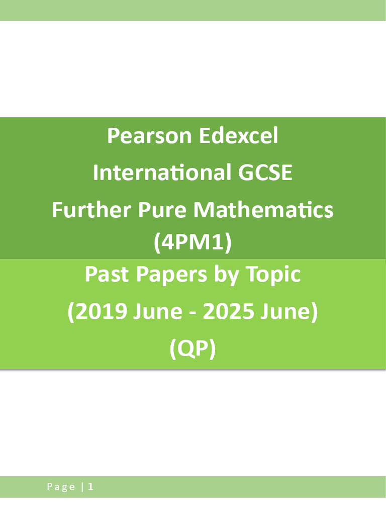 Edexcel IGCSE Further Pure Maths Papers | PDF | Trigonometric Functions ...