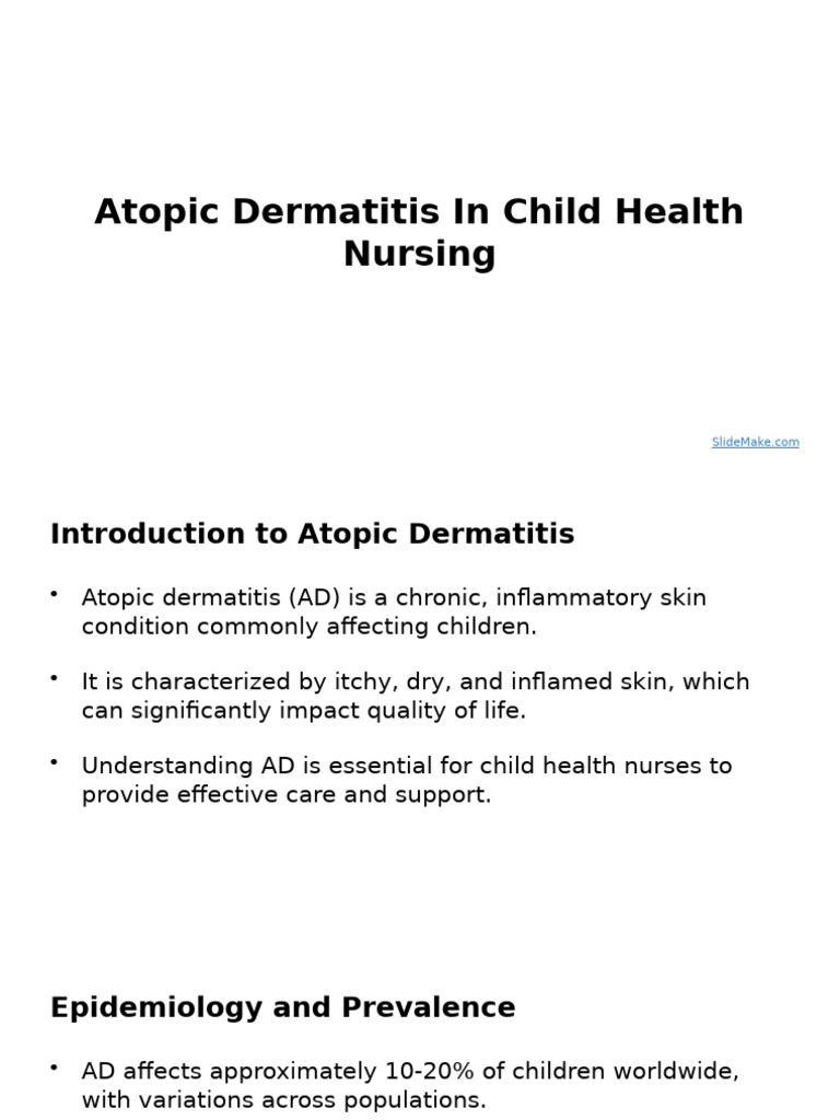 Atopic Dermatitis in Children: Nursing Guide | PDF | Dermatitis | Medicine