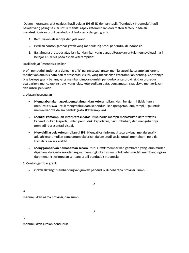 Evaluasi Keterampilan IPS: Grafik Penduduk | PDF