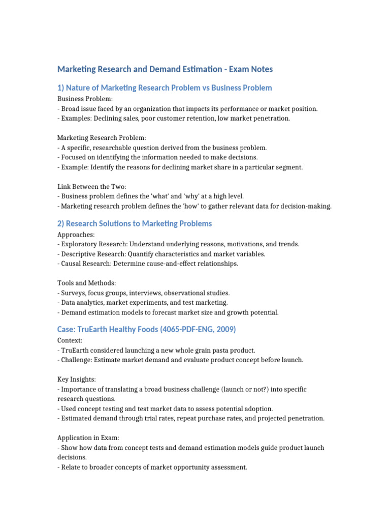 Marketing Research Exam Notes Guide | PDF | Marketing Research | Marketing