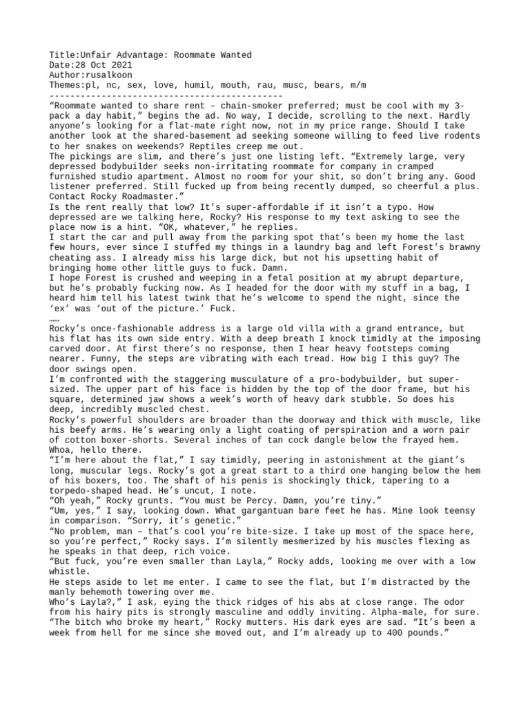 Unfair Advantage Roommate Wanted by Rusalkoon | PDF
