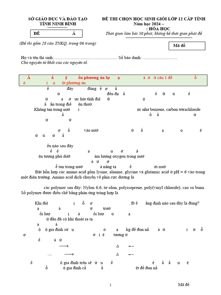 Đề Tham Khảo Hsg Ninh Bình 2024-2025-Đề | PDF