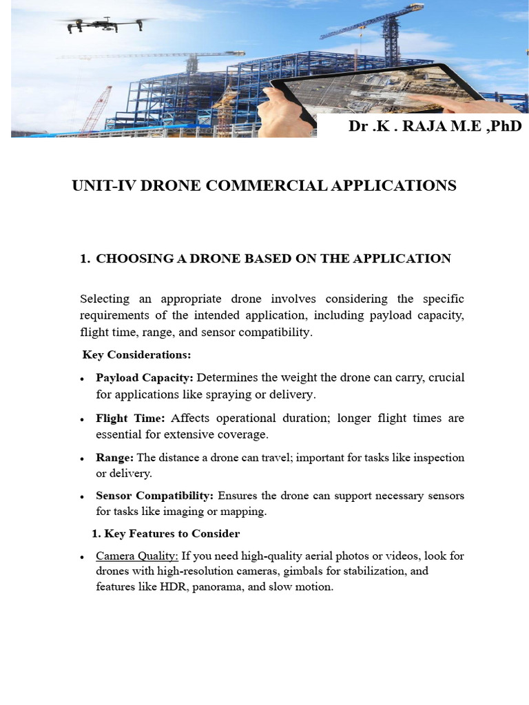 Drone Unit 4 | PDF | Unmanned Aerial Vehicle | Agriculture