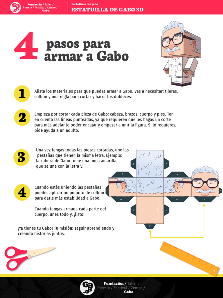 Cómo armar una estatuilla de Gabo 3D | PDF