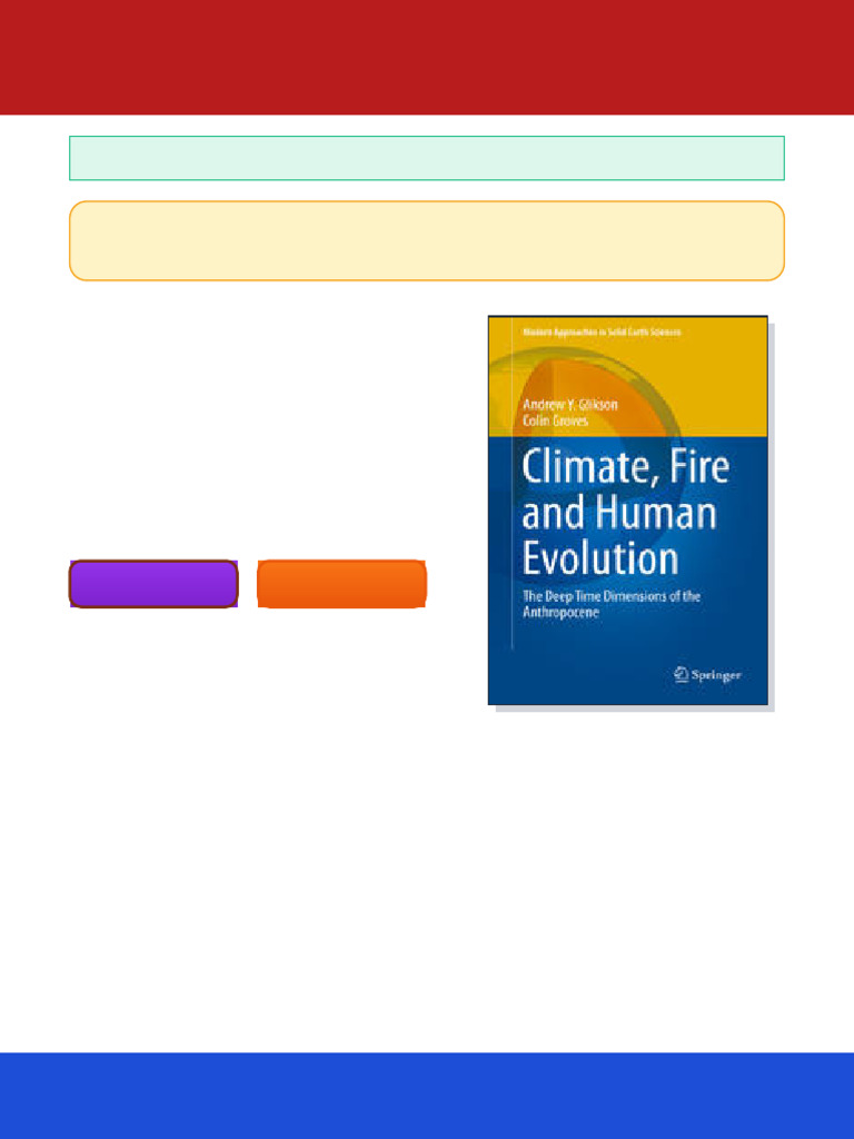Climate, Fire and Human Evolution: The Deep Time Dimensions of the ...