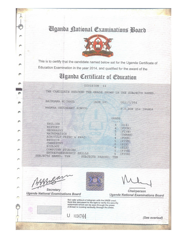O Level Cert. & Passlip | PDF
