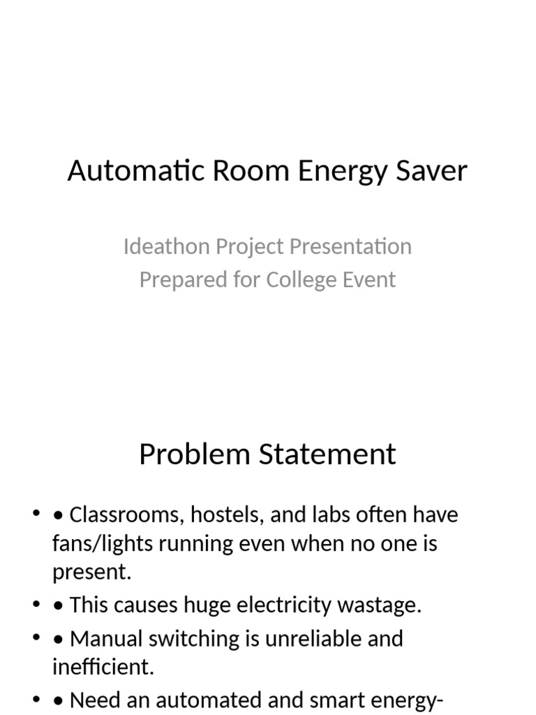 Automatic Room Energy Saver System | PDF