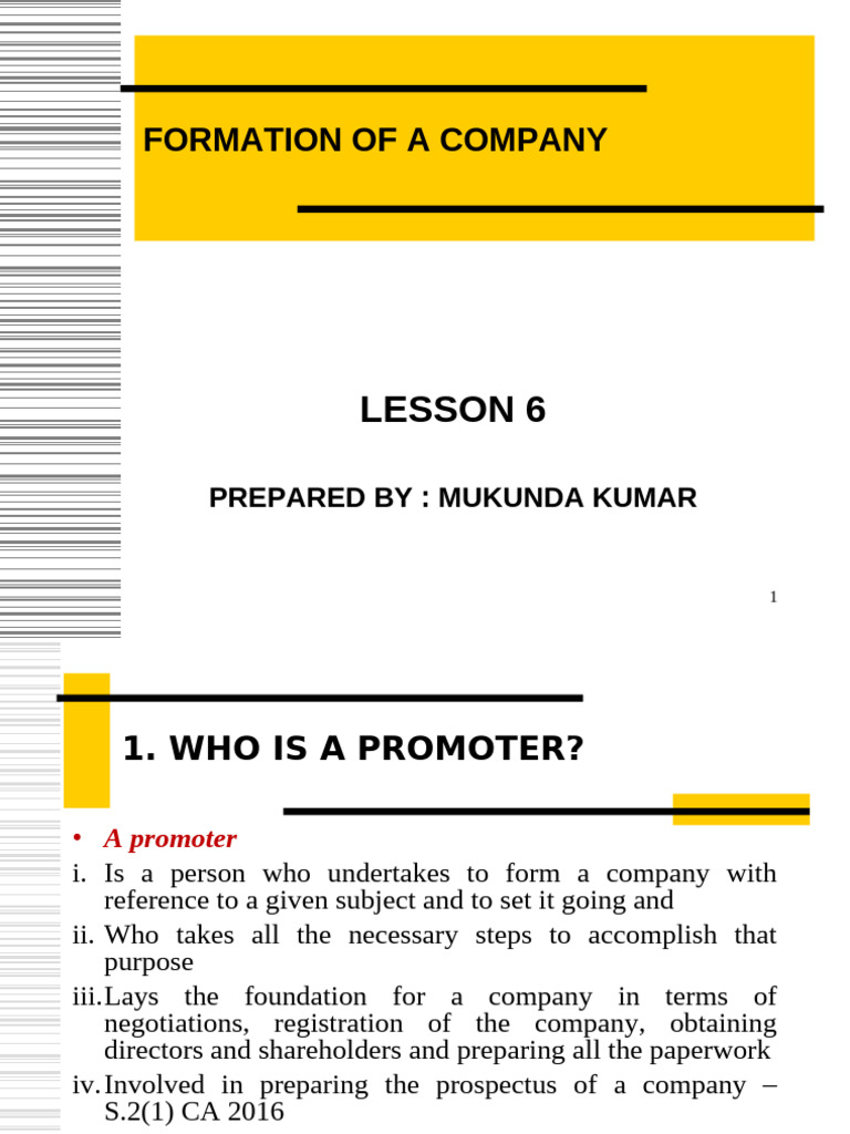 Understanding Company Promoters' Roles | PDF | Damages | Fiduciary