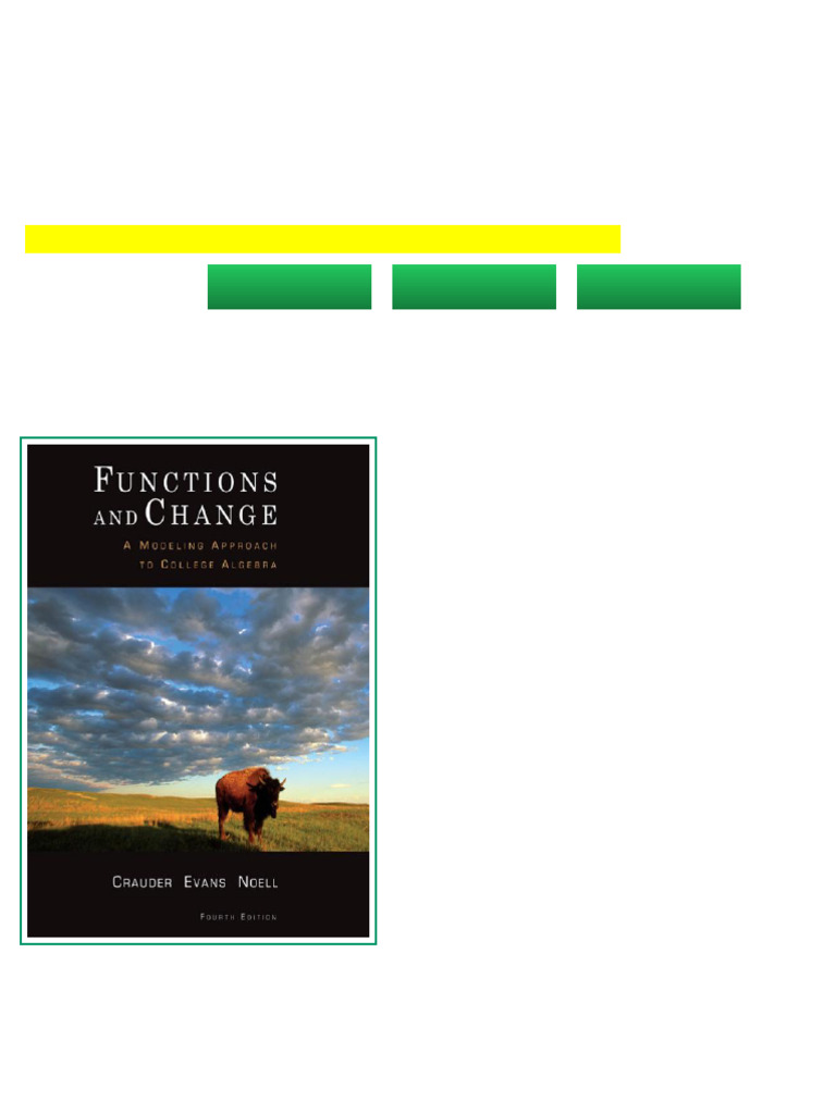 Functions and Change A Modeling Approach to College Algebra Bruce ...