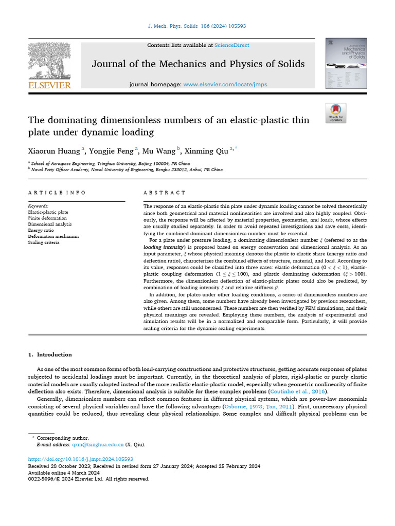 Huang Et Al_2024_The Dominating Dimensionless Numbers of an | PDF ...