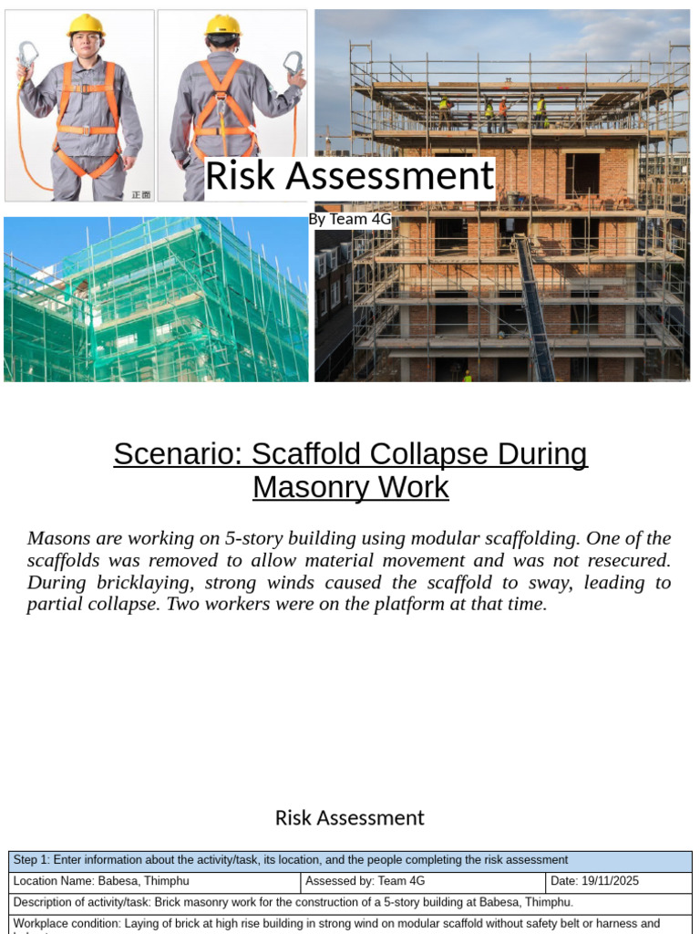 Scaffold Collapse Risk Assessment Report | PDF | Personal Protective ...