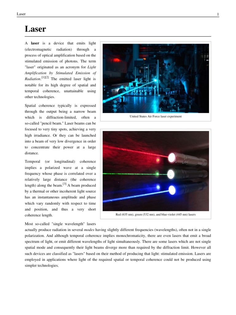 Laser | PDF | Laser | Laser Diode